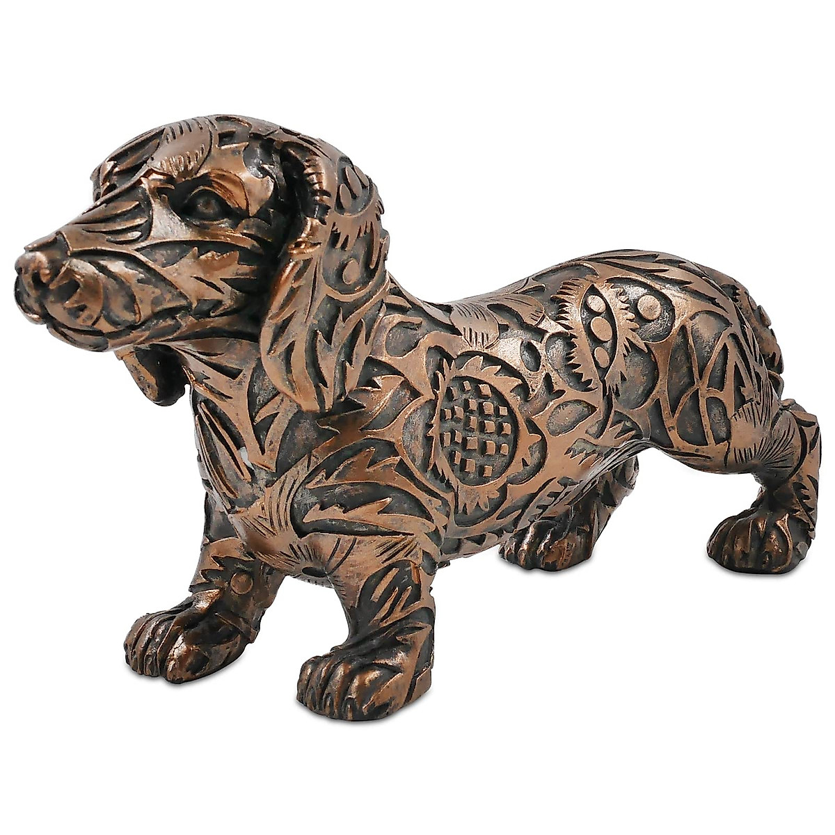 SIMON'S SHOP 8'' Dachshund Figurines, Bronze Dog Statue, Puppy Sculpture, Wiener Dog Decor, Gifts for Dog Loving Friends