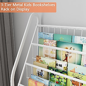 ZQUYAJ Kids Bookshelf and Toy Storage, Book Shelf for Kids Rooms, Bookshelf for Kids with Toy Storage Organizer, Montessori Bookshelf for Playroom Bedroom Study Room Children Room KDSJ2305-White