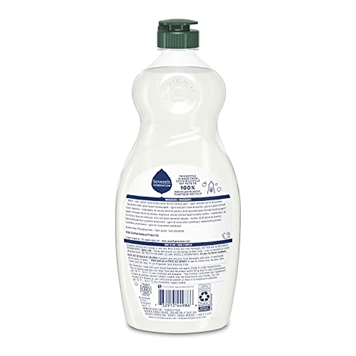 Seventh Generation Dish Soap Liquid, Fragrance Free, 19 oz, Pack of 6