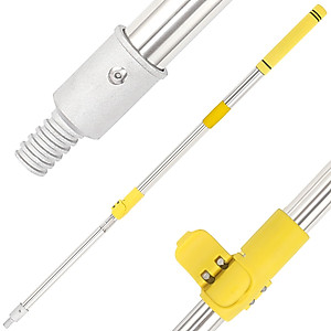 Frebuta Multi-Function Extension Pole, 2Ft to 10Ft Paint Roller Telescopic Extension Pole Heavy Duty Extendable Pole Light Bulb Changer with Long Handle Stainless Steel Tube Sturdy for Cleaning