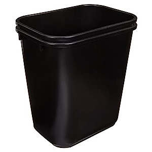 AmazonCommercial 7 Gallon Commercial Office Wastebasket, Black, 2-Pack