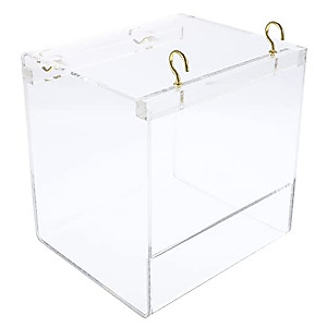 Ipetboom Bath Tray Bath Tray Clear Container Clear Tub Bird Bath for Cage Clear Acrylic Bird Bathtub Parrot Parakeets Shower No Bird Feeder for Cage Bathtub Box Small Bird Parrot Food Tray Food Tray