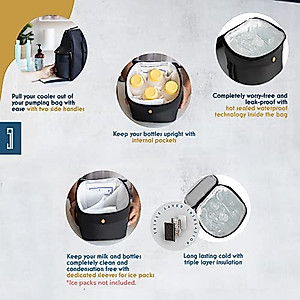 Insulated Breast Milk Cooler Bag - Portable Travel Storage for Breastmilk and Baby Bottles, Ice Pack, Pumped Milk - Small & Portable Carrying Case - Roxwell