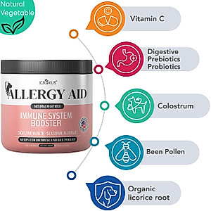 ICROKUS Allergy Immune Supplement for Dogs - Digestive Dog Allergy Relief Chews - Dog Allergy Treats for Seasonal and Food Allergies - Skin Itch, Hot Spots - 120 Soft Chews