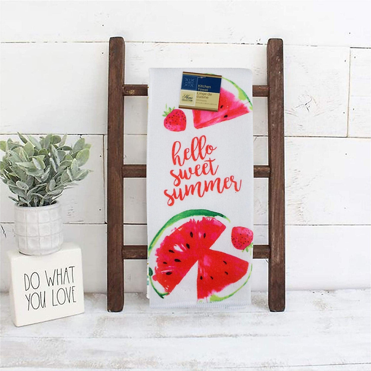 Kitchen Towels Lemon & Watermelon Home Collection 2Pcs Printed Summer Spring Absorbent Tropical Bar Dish Hand Decoration Bathroom Towel 15x25in Drying Soft Feel 100% Polyester Cooking Baking Gifts Set