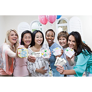 XJF Diaper Raffle Tickets for Baby Showers 2 Inchesx 3.5 Inches Baby Shower Game Cards with Name Line Greenery Invitations Insert Cards for Boys or Girls Baby Shower 50 Pack, White, BS-CJK-1