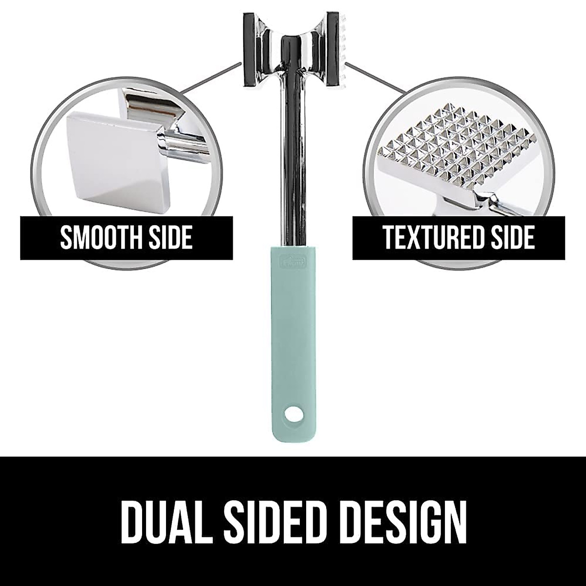 Gorilla Grip Silicone Oven Mitts Set and Meat Tenderizer, Both in Mint Color, Oven Mitts are Heat Resistant, Meat Tenderizer has Smooth and Textured Side, 2 Item Bundle