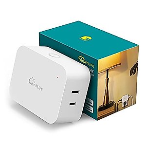 Smart Dimmer Plug 1 Pack, TREATLIFE Dual Outlets Plug-in Lamp Dimmer Switch for Dimmable LED, CFL, Halogen and Incandescent Bulbs, Lamps, String Lights, Max Power 300W, 2.4GHz WiFi Only