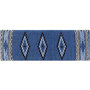 Artistic Weavers Questa Southwestern Hairpin Upholstered Bench, 18" x 48" x 16", Blue