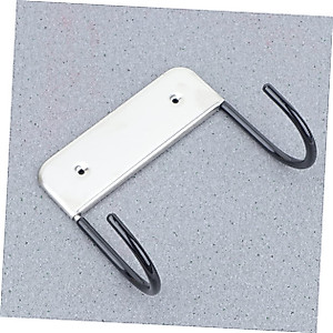 LIFKOME 2pcs washcloth Holder Black Hooks Black Metal Shelf Wall Towel Clothes Mount Ironing Board Bracket Electric Iron Holder Electric Iron Organizer Ironing Doard Shelf Hanger