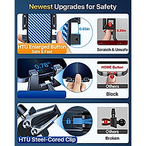HTU【Upgrade Magnet for Magsafe Car Mount,【360°Suction Cup & Alloy Telescopic Arm】 Handsfree Powerful Magnetic Cell Phone Holder for Car Dashboard Windshield, for Phone 14 13 12 Pro Max Mini,Dark Blue
