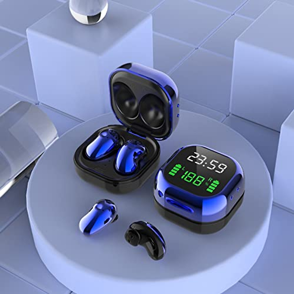 Ear Buds Wireless Bluetooth Earbuds, Bluetooth Headphones 30hrs Play Back Sport Earphones with Led Display in-Ear Buds, Wireless Headphones Built-in Microphone Premium Deep Bass for Sport