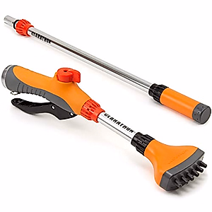 Jet Stream Spa & Pool Filter Cleaner Dual Tool Set with Fan Spray Head for Outer Pleats + Long-Reach 360° Cartridge Core Cleaning Wand