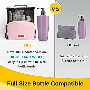 Shower Bag with Phone Pocket Holder, Extra Large Portable Hanging Mesh Shower Bathroom Tote Caddy for College Dorm, Travel, Gym, Camping, Quick Dry Shower Carrier for Women Men