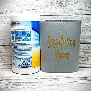 Decorative Cleaning Wipes Cover Gold Script (Large, Black)