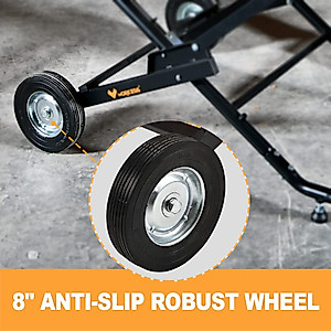 WORKESS Portable Table Saw Stand, 330 Lbs Load Capacity Rolling Foldable Table Saw Table with 8 Inch Wheels, Heavy Duty Construction for Easy Storage, Universal for Most Brands of Table Saws