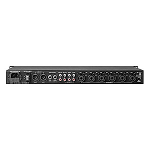 Denon DN-312X Professional 12-Channel Line Mixer with Priority; 6 HDHQ Combination Inputs with MIC, Phantom and Line Selector Switches; 6 Mono (3 stereo) RCA Inputs, 1U Rack Mountable