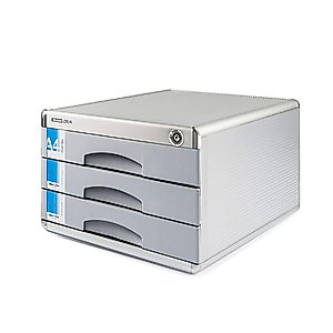 LEYT Desktop Drawer Organizer - 3/5/7 Tier Aluminum Alloy File Cabinet, Office Supplies, Increase Work Efficiency. (Size : 3 Layers)