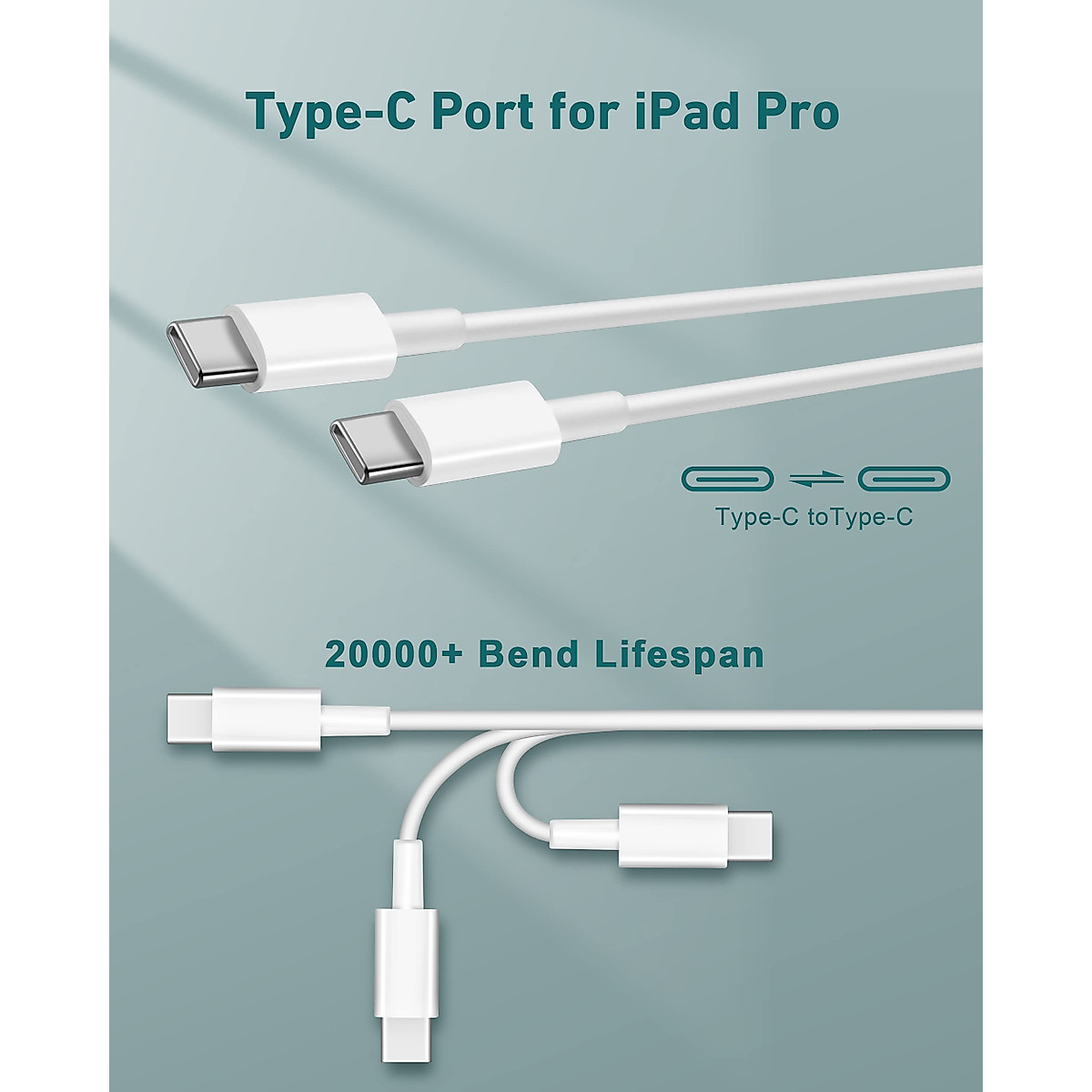 [Apple MFi Certified] 20W USB C Fast Charger for iPad Air 5th 4th 10.9, Pro 12.9/11 inch 2021/2020/2018, Mini 6 Generation, TIKALONG PD Wall Block + 6FT to Charging Cable, white