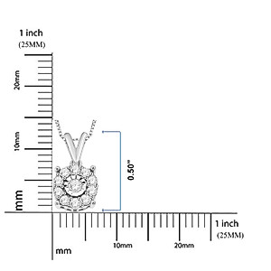 NATALIA DRAKE Miracle Halo 1/4 Cttw Diamond Necklace for Women in Rhodium Plated 925 Sterling Silver Color I-J/Clarity I2-I3