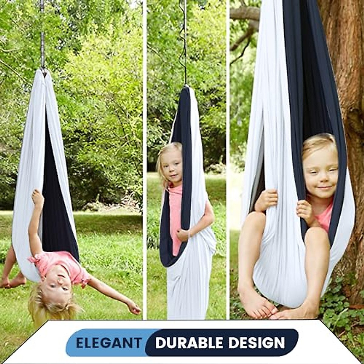 OTLS – Sensory Swing for Kids, Double Layer Outdoor & Indoor Swing for Kids & Adults with 360° Swivel Hanger, Machine Washable for Kids with Sensory Processing Disorder, ASD, ADHD, Holds Up to 220lb