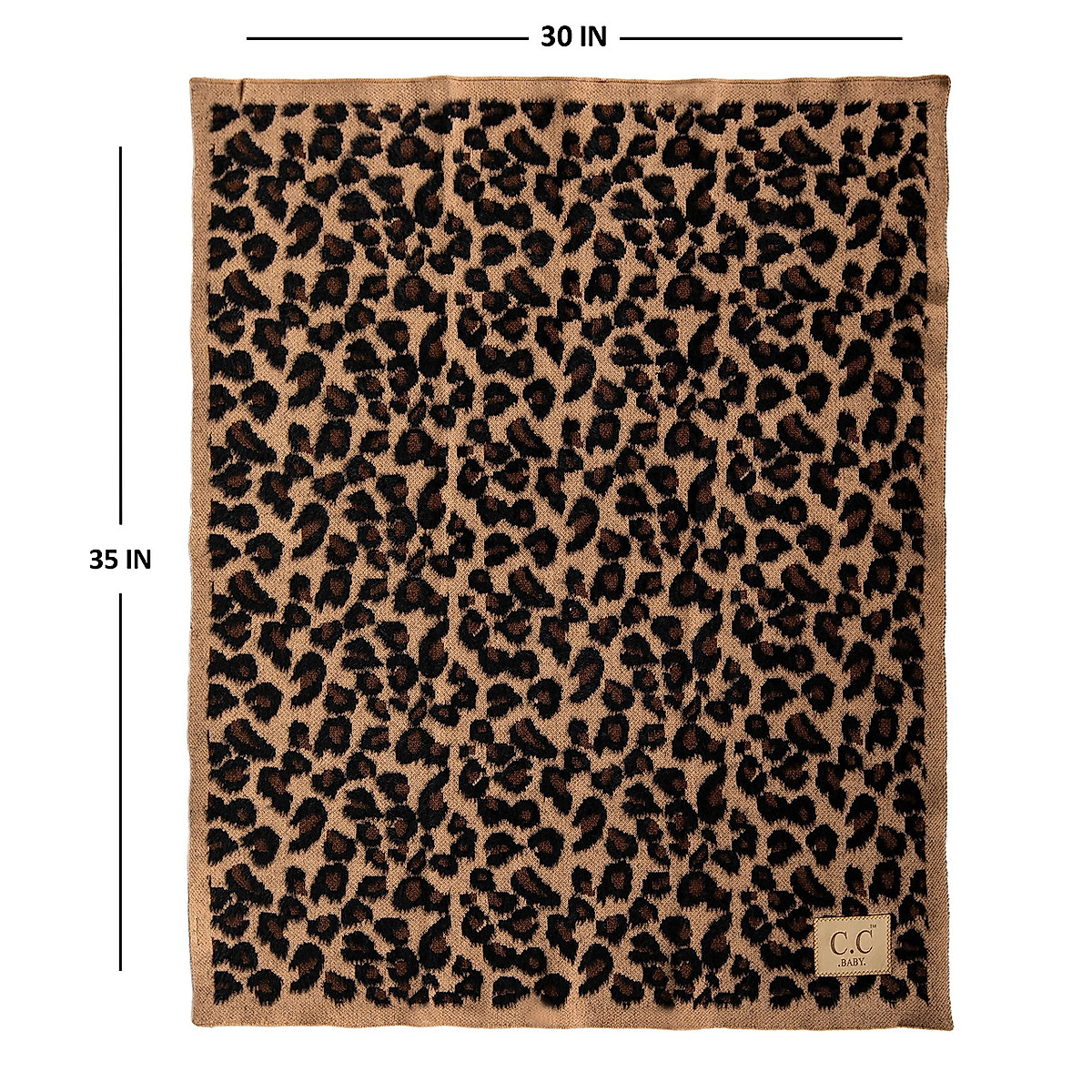 Funky Junque Large Soft Warm Lightweight Baby Throw Blanket for Toddler Bed, Strollers, Naps, Daycare Preschool Baby Throw Blanket - Leopard Pattern - Latte
