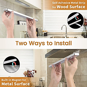 Under Cabinet Lights Rechargeable Under Counter Lights for Kitchen, 188 LED Closet Light Motion Sensor Light Indoor, Dimmable Magnetic Under Cabinet Lighting, 2-Pack