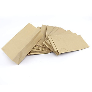 Kslong Mini Brown Paper Bags, 50pcs Small Kraft Paper Bags 1 LB 3.5x2.2x6.7” Baby Shower Wedding Favor Bags Candy Popcorn Treat Bag Bread Cookie Snack Thank You Gift Wrapping Bag Bulk (Brown 2)
