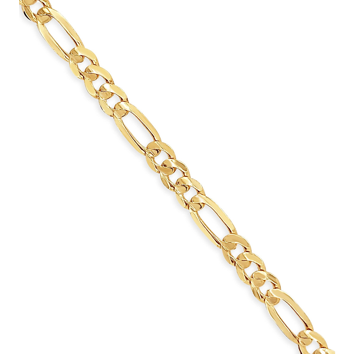 Olive & Chain Solid 10k Gold Figaro Link Chain Bracelet for Men/Women, Yellow Gold, Hypoallergenic, Lobster Clasp Closure