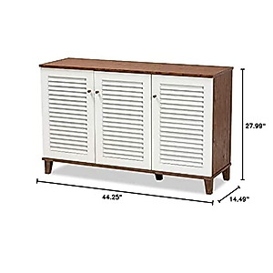 Baxton Studio Shoe Cabinets, White/Walnut