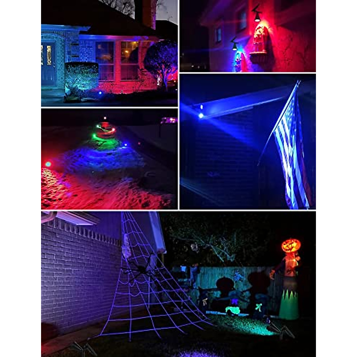 BOHON Solar Outdoor Lights Waterproof Solar Spot Lights Outdoor Spotlight 2-in-1 Wall Lights Auto On/Off Security Night Lights for Landscape Lighting Yard Patio Garden Deck Pathway 2 Pack (multicolor)