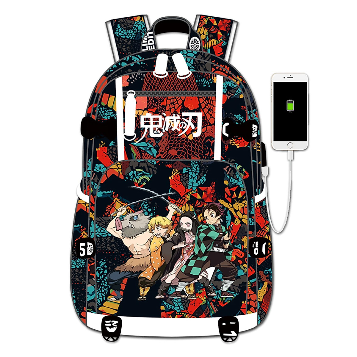 GO2COSY Anime Kamado Nezuko Backpack Daypack Student Bag School Bag Bookbag Shoulder Bag E7