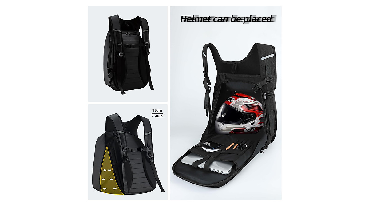 Gelrova LED Motorcycle Helmet Backpack Rampage Serise, 17 Inch Cool DIY ...