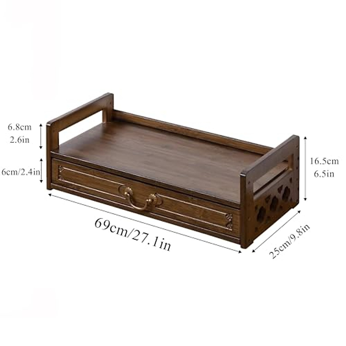 WBRSybUS Altar Meditation Table with Drawer Storage, Bamboo Spiritual Altar Table,Relax Buddhist Table Tea Table for Prayers Divination,Single Layer 69cm,B