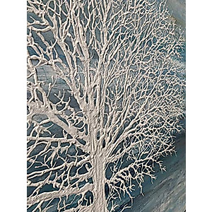 Yihui Arts Abstract Landscape Canvas Art Hand Painted 3D Tree Paintings with Gold Foil for Wall Decor Modern Artwork Pictures Living Room Bedroom Decoration
