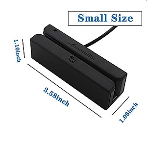 Magnetic Stripe Card Reader, USB 3-Track Mini MSR Card Reader Swiper for Access Control POS System Cashier Registry