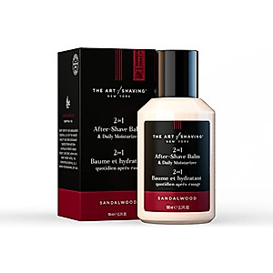 The Art of Shaving After-Shave Balm for Men - Face Moisturizer, Clinically Tested for Sensitive Skin, Sandalwood, 3.3 Fl Oz (Pack of 1)