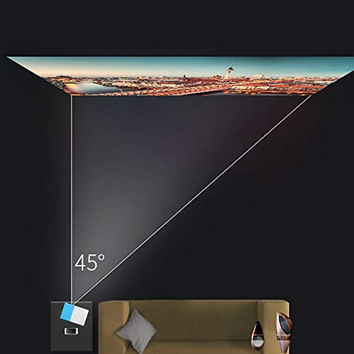 Mini Projector, 1080P Full HD LED Video Projector, Hologram Projector, Indoor/Outdoor Portable Projector, Ideal for Home/Camping/Travel/Party