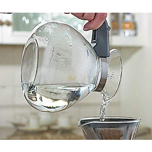 CAFÉ BREW COLLECTION High End Borosilicate Glass Stove Top Whistling Tea Kettle - Best BPA Free Kettle - Best Heat Resistant Glass Tea Kettle - 12 Cup Stovetop Glass Whistling Tea Kettle by Medelco