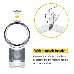 967400-01 Replacement Remote Control for Dyson Pure Cool Link DP01 DP03 TP02 TP03 Purifying Fan (with Magnetic/Black