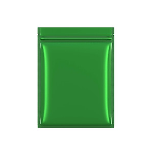 BYRDIES BAGS - Smell Proof Mylar 100 Count Resealable Heat Seal Food Safe Storage Pack With Clear Window - For Snacks Treats Jewelry Crafts Beads (3X4 Inch, Green)