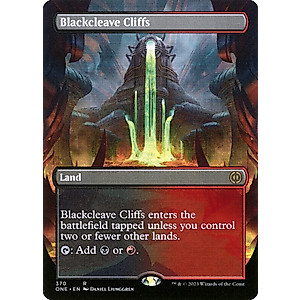Magic: the Gathering - Blackcleave Cliffs (370) - Borderless - Foil - Phyrexia: All Will Be One