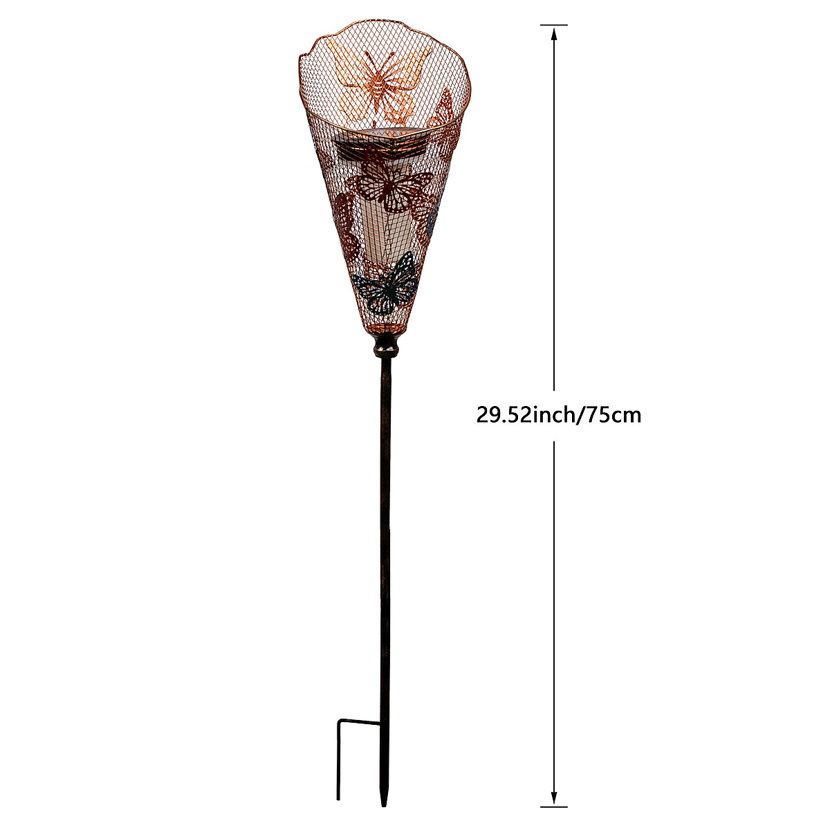 Elfengarden Solar Outdoor Lights, Butterfly Solar Lights Outdoor Waterproof,Warm White Led Metal Solar Garden Lights,Yard Porch Backyard Garden Decor Landscape Lighting