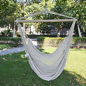 New Hanging Swing Cotton Rope Hammock Chair Patio Porch Garden Outdoor