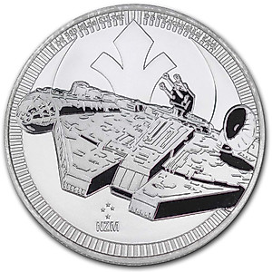 2021 NZ Niue 1 oz Silver Millennium Falcon Coin Brilliant Uncirculated with Certificate of Authenticity $2 BU