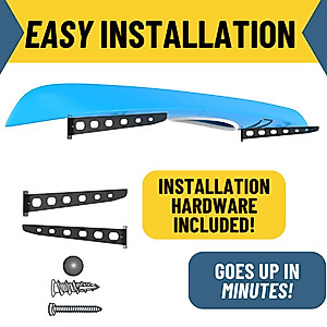 Koova Wall Mount Kayak Rack | Heavy Duty Steel Kayak Storage for Outdoor, Garage | Fit Stand Up Paddle Board, Canoes, Kayaks | 150lb Capacity Shelf | Made in USA