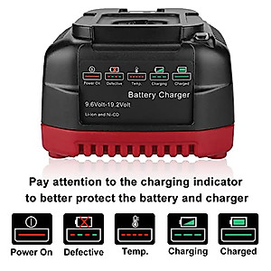 C3 Charger Replacement for Craftsman 19.2V Battery Charger 140152004 DieHard XCP Li-ion Ni-CD Battery 1425301 1323903 130279005 11375 11376 315.PP2011 for Craftsman Battery Charger