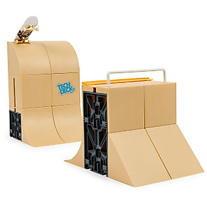 Tech Deck, Danny Way Mega Half Pipe X-Connect Park Creator, Customizable Ramp Set with Exclusive Plan B Fingerboard, Kids Toy for Boys and Girls Ages 6 and up