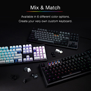 TECWARE Pudding PBT Keycaps Set with Keycap Puller - Full Keys 112 Keys, Double-Shot for Mechanical Keyboards, OEM Profile, Clear and White Jelly-Style Gaming Keycaps, for Phantom Phantom+ (US, ANSI)