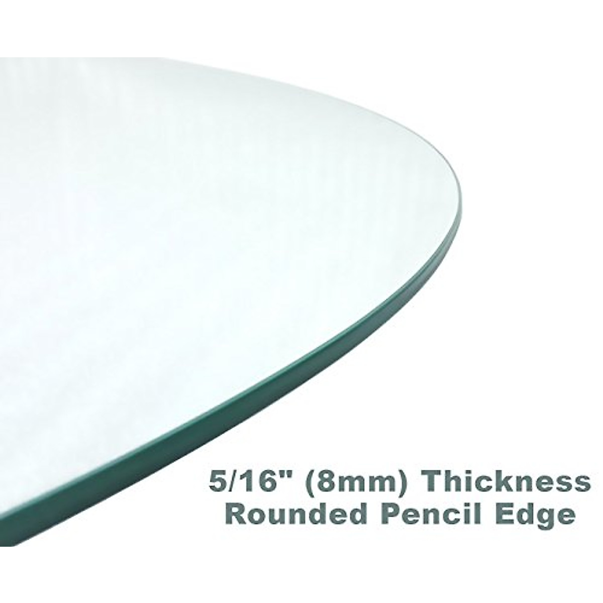 Audio-Visual Direct Tempered Glass Patio Table Top with Rounded Edge (36" with 1 5/8" Center Hole) Includes Free Umbrella Hole Ring and Cup Set